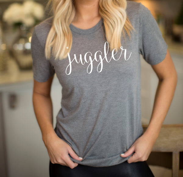 Gray 'Juggler' T-shirt – Shop Happy Mama